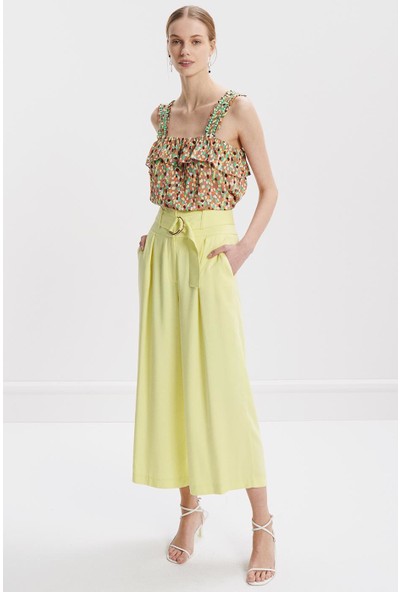 Perspective Marıa Rahat Kalıp Modal Sarı Pantolon