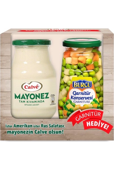 Calve Mayonez 500 gr Cam + Garnitur 570 gr Calve Mayonez 500 gr Cam + Garnitur 570 gr