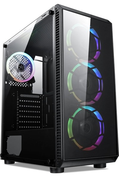 Turbox Mystique 192-6 4x RGB Fan USB 2.0 250W 300W mATX Gaming Bilgisayar Kasası Turbox Mystique 192-6 4x RGB Fan USB 2.0 250W 300W mATX Gaming Bilgisayar Kasası