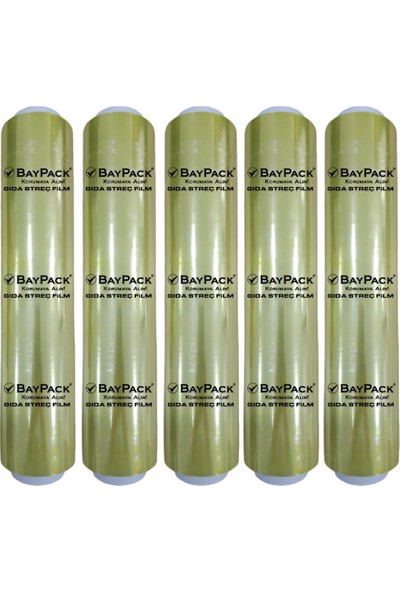 BAYPACK Polietilen Sarı Gıda Streç Film Gold Yellow 30 cm x 300 m- Kutusuz - 5'li Fırsat Paketi BAYPACK Polietilen Sarı Gıda Streç Film Gold Yellow 30 cm x 300 m- Kutusuz - 5'li Fırsat Paketi