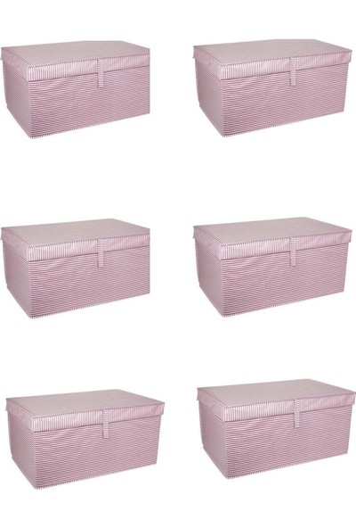 Modax Store Çok Amaçlı Hurç & Kutu Su Geçirmez Kumaş Kapaklı Düzenleyici Pembe 6'lı Set (60X40X30CM) Modax Store Çok Amaçlı Hurç & Kutu Su Geçirmez Kumaş Kapaklı Düzenleyici Pembe 6'lı Set (60X40X30CM)