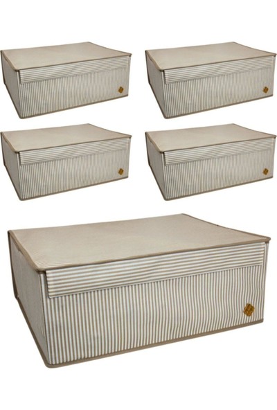Modax Store Çok Amaçlı Hurç & Kutu & Baza Su Geçirmez Kumaş Kapaklı Düzenleyici 5'li (50X40X19CM) Modax Store Çok Amaçlı Hurç & Kutu & Baza Su Geçirmez Kumaş Kapaklı Düzenleyici 5'li (50X40X19CM)