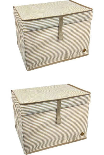 Modax Store Çok Amaçlı Su Geçirmez Kumaş Kapaklı Düzenleyici Hurç & Kutu 2'li Set (60X40X30CM) Modax Store Çok Amaçlı Su Geçirmez Kumaş Kapaklı Düzenleyici Hurç & Kutu 2'li Set (60X40X30CM)