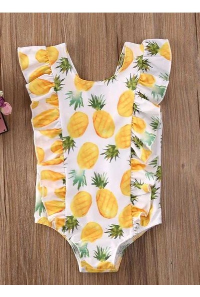Little Honey Bunnies Sarı Ananas Desenli Mayo