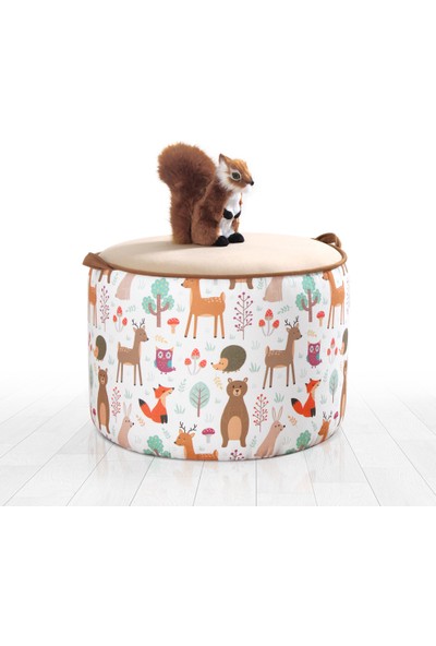 Lorence Home Lodie Çocuk Puf Kahve