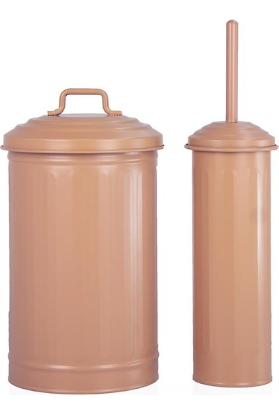 The Mia Çöp Kovası ve Tuvalet Fırçası Seti Somon SML0009