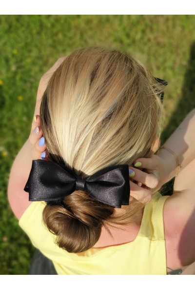 Melkady 241 - Çiçekli Fiyonklu Şık Topuz Saç Lastiği