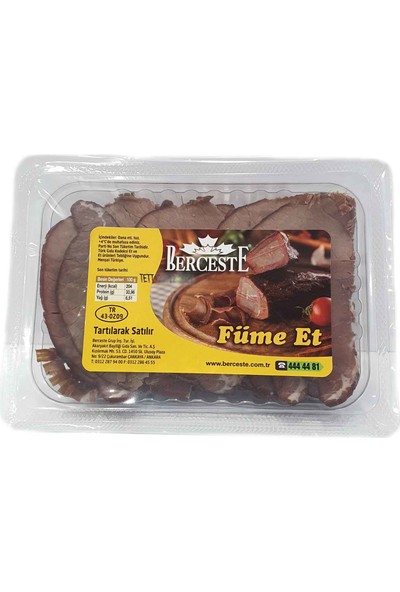 Berceste Kurutulmuş Füme Et (Isli Et) Dilimli 100 gr Berceste Kurutulmuş Füme Et (Isli Et) Dilimli 100 gr