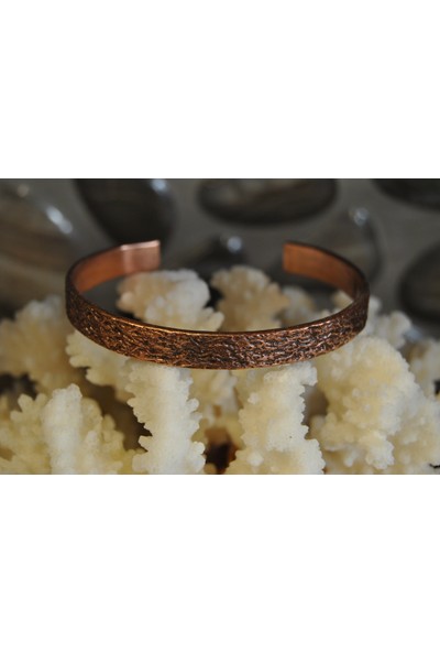 Nafide Doğaltaş El Işi Bakır Yel Bileziği