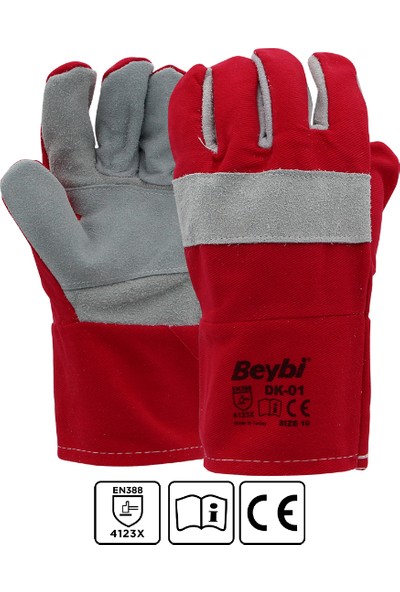 Beybi Dk-01 Deri Takviyeli Koton Montaj Eldiveni No:10 1 Çift