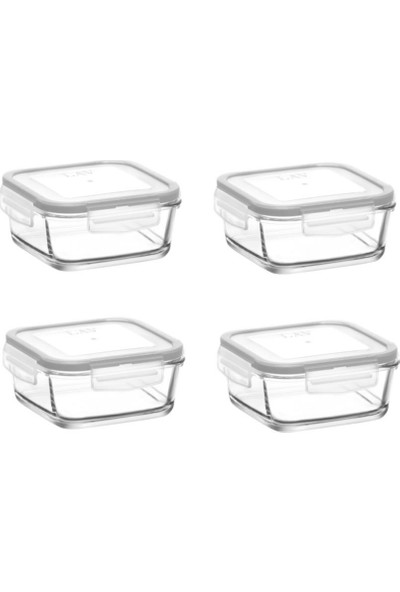 Lav Saklama Kabı 4 Lü Cam Kilitli Saklama Kabı 720CC FRS247 Beyaz Lav Saklama Kabı 4 Lü Cam Kilitli Saklama Kabı 720CC FRS247 Beyaz
