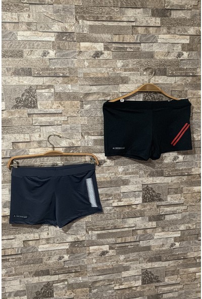 FS Erkek Çocuk 2,li Set Beyaz Baskılı Siyah Kırmızı Baskılı Yüzücü Deniz Havuz Plaj Mayosu