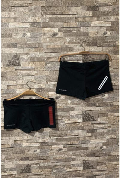 FS Erkek Çocuk 2,li Set Kırmızı Baskılı Beyaz Baskılı Yüzücü Deniz Havuz Plaj Mayosu