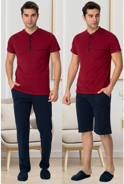 Şık Mecit Büyük Beden Şortlu Erkek Pijama Takımı Şık Mecit Büyük Beden Şortlu Erkek Pijama Takımı