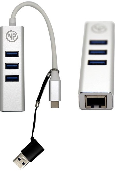 Npo TC202 Type-C To 3x USB 3.1 Çoklayıcı ve Gigabit Ethernet Adaptör Npo TC202 Type-C To 3x USB 3.1 Çoklayıcı ve Gigabit Ethernet Adaptör