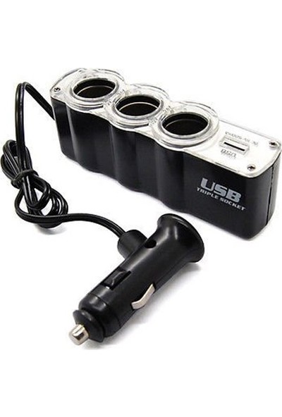 Compax Araç Çakmaklık Çoğaltıcı USB Araba Çakmak Soket Çoklayıcı USB Şarj Compax Araç Çakmaklık Çoğaltıcı USB Araba Çakmak Soket Çoklayıcı USB Şarj