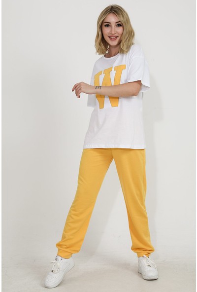 VprModa W Nakışlı Kısa Kol Kadın Eşofman Takımı