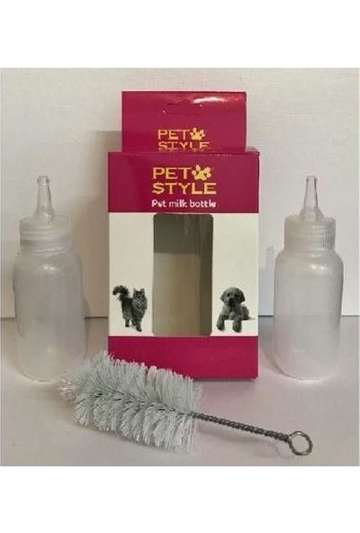 Biopet Pet Style Kedi Köpek Biberonu Ikili 50 ml x 2 Fırçalı Biopet Pet Style Kedi Köpek Biberonu Ikili 50 ml x 2 Fırçalı