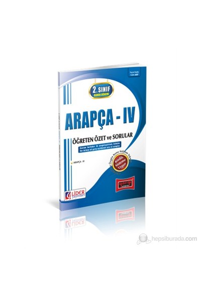 Lider AÖF Tek Kitaplar 2.Sınıf Bahar Dönemi(4.Yarıyıl) Arapça 4