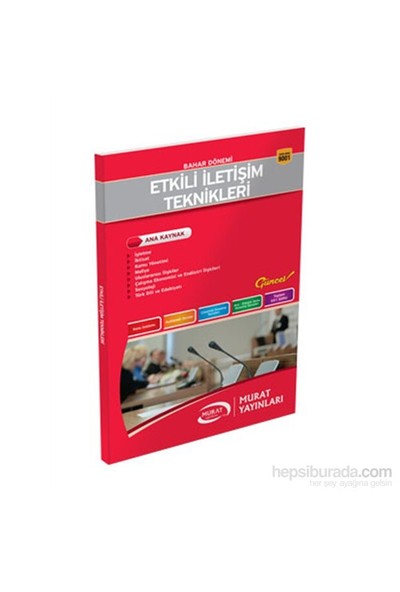 Murat Açıköğretim 9001 Etkili İletişim Teknikleri Murat Açıköğretim 9001 Etkili İletişim Teknikleri