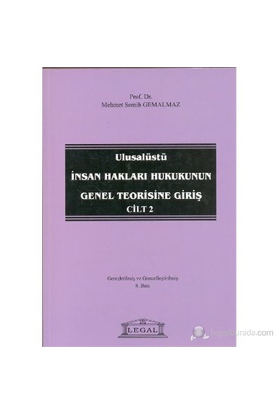Ulusalüstü İnsan Hakları Hukukunun Genel Teorisine Giriş Cilt: 2