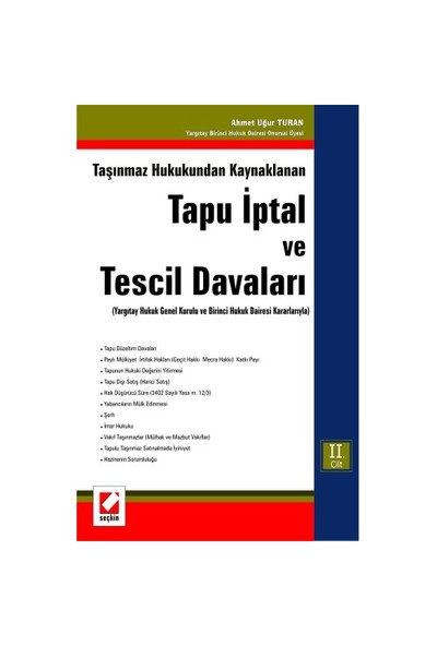 Tapu İptal Ve Tescil Davaları (2 Cilt) Tapu İptal Ve Tescil Davaları (2 Cilt)