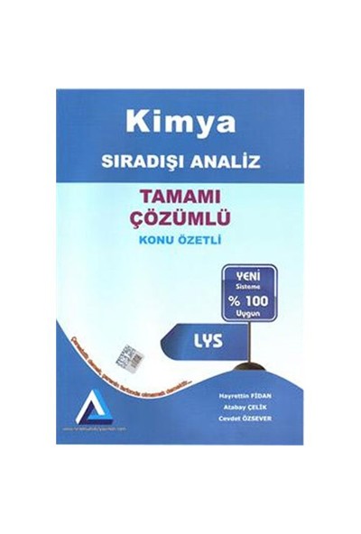 Sıradışıanaliz Yayınlar Lys Kimya Tamamı Çözümlü Konu Özetli - Cevdet Özsever Sıradışıanaliz Yayınlar Lys Kimya Tamamı Çözümlü Konu Özetli - Cevdet Özsever