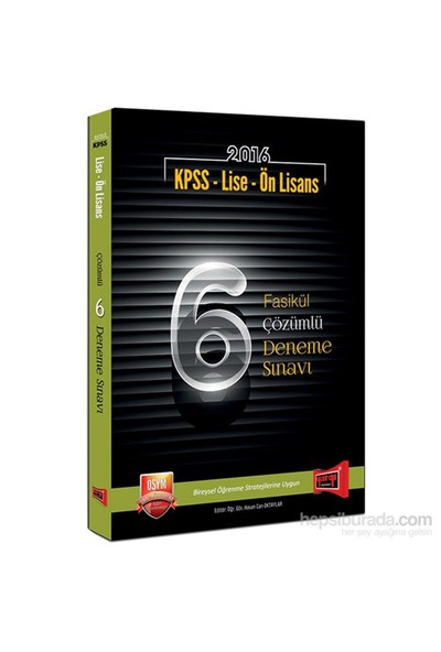 Yargı Kpss 2016 Lise Ön Lisans 6 Fasikül Çözümlü Deneme Sınavı-Kolektif Yargı Kpss 2016 Lise Ön Lisans 6 Fasikül Çözümlü Deneme Sınavı-Kolektif