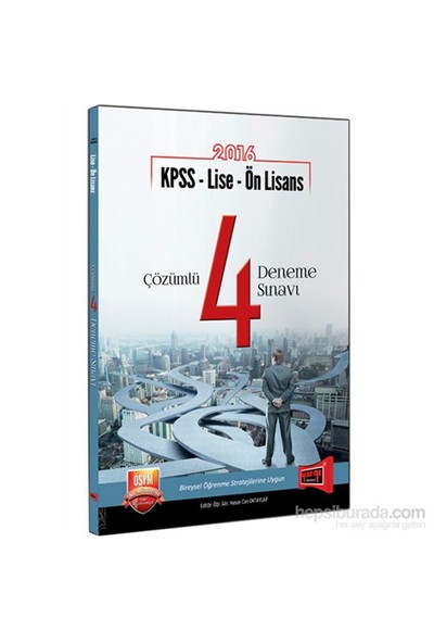 Yargı Kpss 2016 Lise Ön Lisans Çözümlü 4 Deneme Sınavı-Kolektif