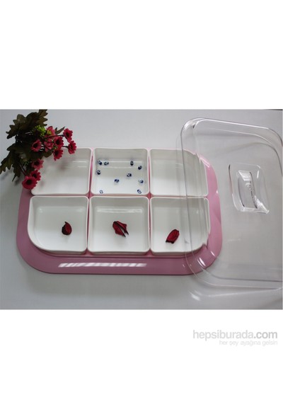 Stillo 6 Lı Pembe Dikdörtgen Kapaklı Kahvaltılık