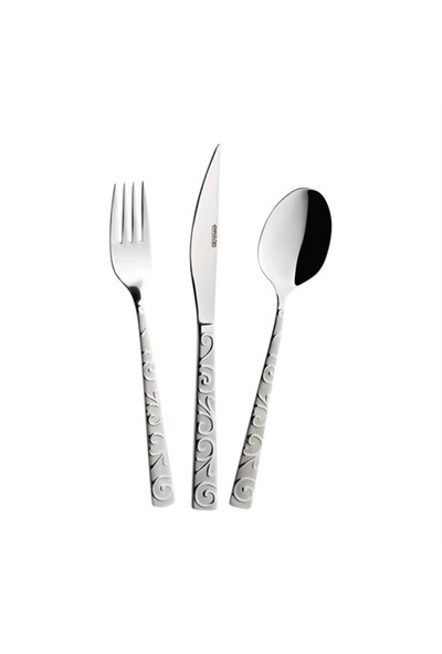 Emsan Amber 84 Parça 12 Kişilik Çatal Kaşık Bıçak Takımı Deri Sandıklı