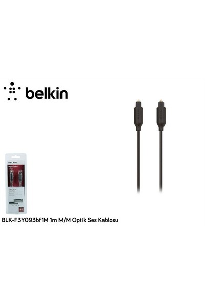 Belkin Blk-F3y093bf1m 1M M/M Optik Ses Kablosu Belkin Blk-F3y093bf1m 1M M/M Optik Ses Kablosu