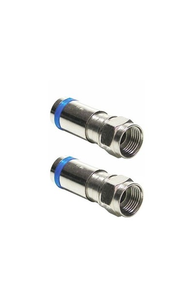 Swat Rg6 Sıkmalı F Konnektör - Mavi 2 Adet
