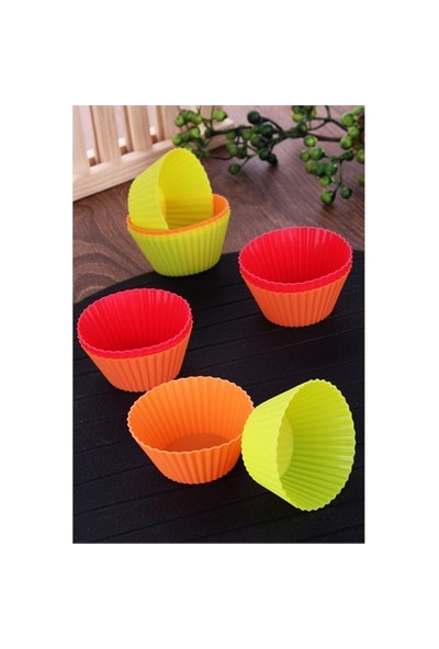 LoveQ 6'Lı Tırtıklı Silikon Muffin Kalıbı