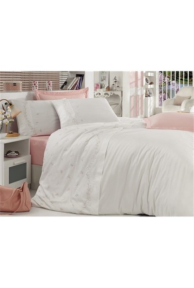 Dantela Vita Pamuk Saten Çift Kişilik Nevresim Takımı İpek Dantela Vita Pamuk Saten Çift Kişilik Nevresim Takımı İpek