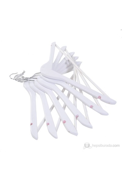 Gerok Beyaz Ahşap Askı 6'lı