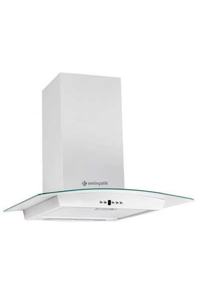 Eminçelik Ec-Ch 1432 W60 Oval Camlı Beyaz Davlumbaz