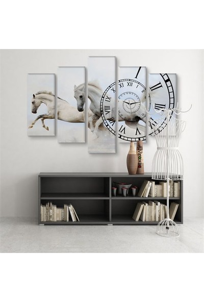 Dekoratif 5 Parçalı Saatli Kanvas Tablo 5S Dekoratif 5 Parçalı Saatli Kanvas Tablo 5S