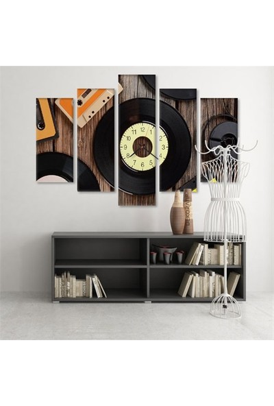 Dekoratif 5 Parçalı Saatli Kanvas Tablo 5S Dekoratif 5 Parçalı Saatli Kanvas Tablo 5S