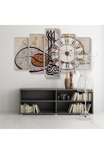 Dekoratif 5 Parçalı Saatli Kanvas Tablo 5S Dekoratif 5 Parçalı Saatli Kanvas Tablo 5S