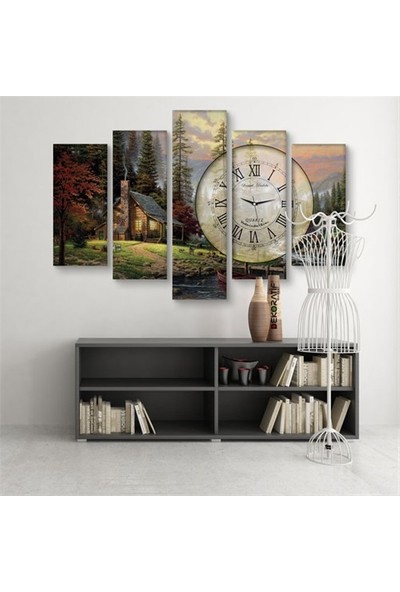 Dekoratif 5 Parçalı Saatli Kanvas Tablo 5S Dekoratif 5 Parçalı Saatli Kanvas Tablo 5S