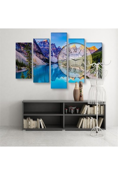 Dekoratif 5 Parçalı Saatli Kanvas Tablo 5S Dekoratif 5 Parçalı Saatli Kanvas Tablo 5S
