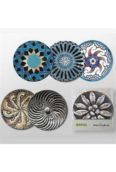 Çekül Vakfı 6'lı Bardak Altlığı Seti Çekül Vakfı 6'lı Bardak Altlığı Seti