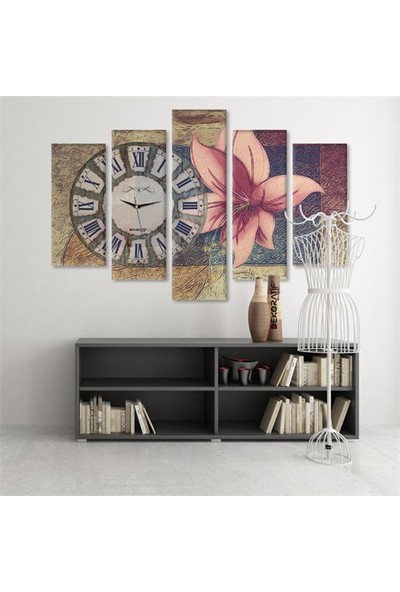 Dekoratif 5 Parçalı Saatli Kanvas Tablo 5S Dekoratif 5 Parçalı Saatli Kanvas Tablo 5S