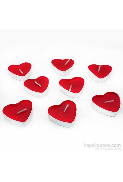 Happy Candle 100 Adet Kalp Şeklinde Tea Lights Mum Mm05
