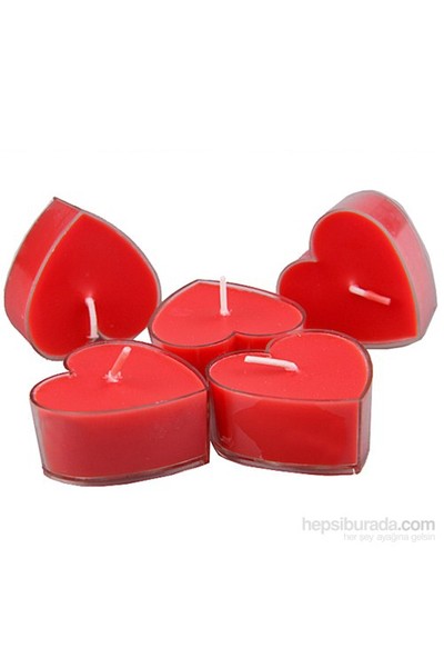 Happy Candle 8 Adet Kalp Şeklinde Tea Lights Mum Mm07