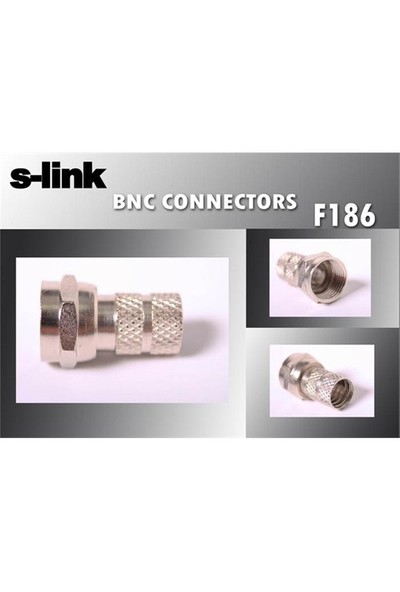 S-Link Sl-F186 18Mmx8 Rg6 50 Li Paket Erkek Connector S-Link Sl-F186 18Mmx8 Rg6 50 Li Paket Erkek Connector