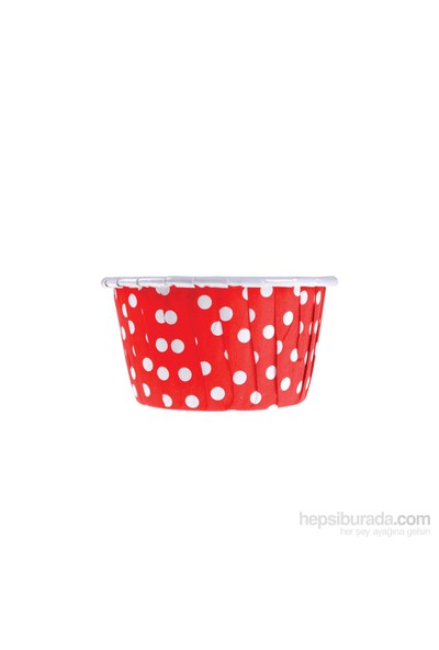 KullanAtMarket Dolphin Kırmızı Puantiyeli Muffin Kek Kapsülü 25'Li