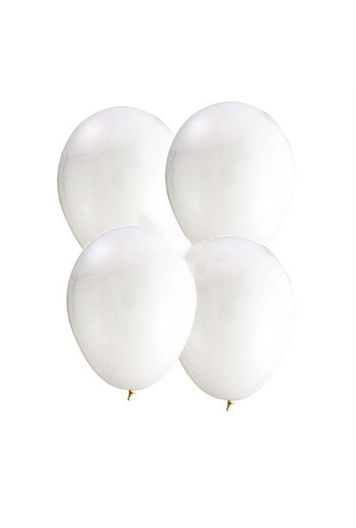 Pandoli 25 Adet Beyaz Metalik Düz Renk Sedefli Latex Balon Pandoli 25 Adet Beyaz Metalik Düz Renk Sedefli Latex Balon