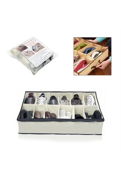 Uygun Ayakkabı Saklama Çantası 12 Bölmeli Shoes Under